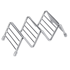 Fait Shape Stainless Steel Mexican Taco Holder Display Stand Shell Rack for Holding Soft Shell Hard Shell Burritos Sandwiches(2#)