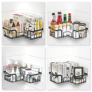 Estefanlo Shower Caddy 2 Pack Corner Shower Caddy, Soap Dish, Shower Organizer Adhesive Corner Shower Shelves Stainless Steel Shower Rack for Full 90 Degree Angle Wall Corner