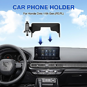 Autorder Custom Fit for Car Phone Holder 2022 2023 Honda Civic Accessories 9" Touchscreen Air Vent Screen Fixed Clip Cell Phone Mount Hands-Free 360 Degree Rotation