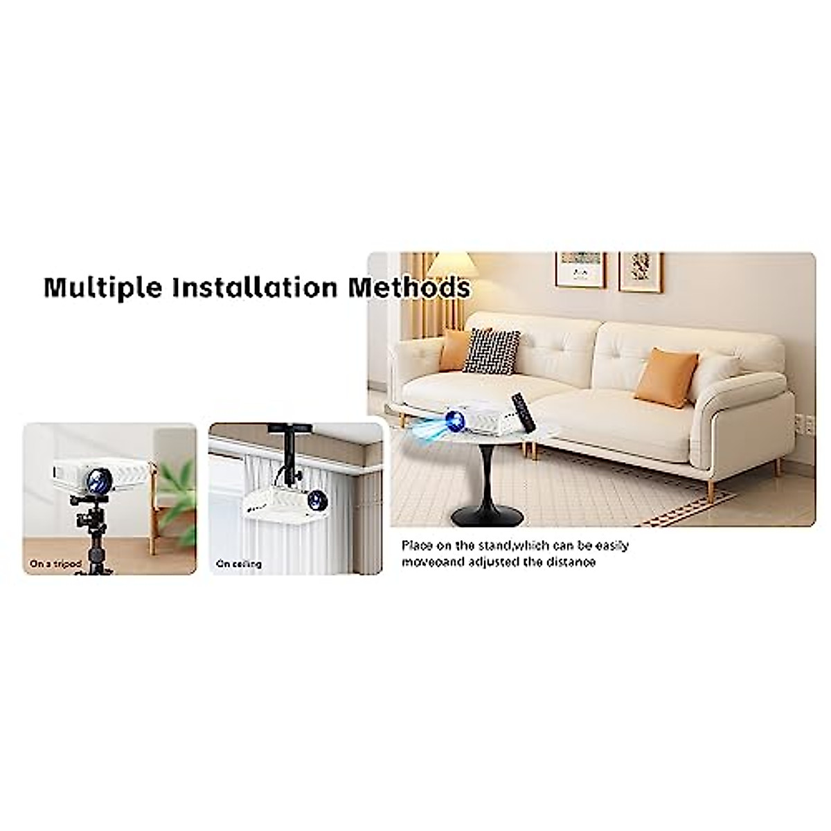 1080P Native Full HD Projector, 4.1" LCD,2023 New Projector, 15000 Lumens Multimedia Home Theater Video Projector, Compatible 1080P HDMI, USB, VGA, AV, Smartphone, Pad, TV Box, Laptop (Classic,SV08)