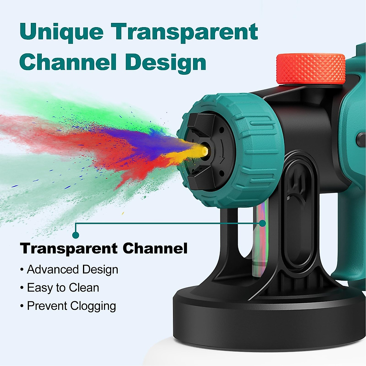 Paint-Sprayer, 700W HVLP Spray Gun, 2024 Upgraded, 4 Copper Nozzles & 3 Spray Patterns, Easy to Clean, Ideal Paint Sprayer for Furniture, Cabinets, Fences, Decks, Walls, DIY Projects, etc.