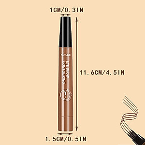 subaoqi 5 PCS Microblading Pencil For Eyebrows Eyebrow Pencil Brush, Light And Dark Brown Reddish Gray Black Magical Precise Waterproof 4 Tip tattoo studio Brow Pen