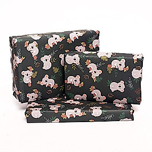 CENTRAL 23 - Trendy Wrapping Paper for Women - Green Plants and Koala - 6 Gift Wrap Sheets - Birthdays - 21st 18th - Recyclable