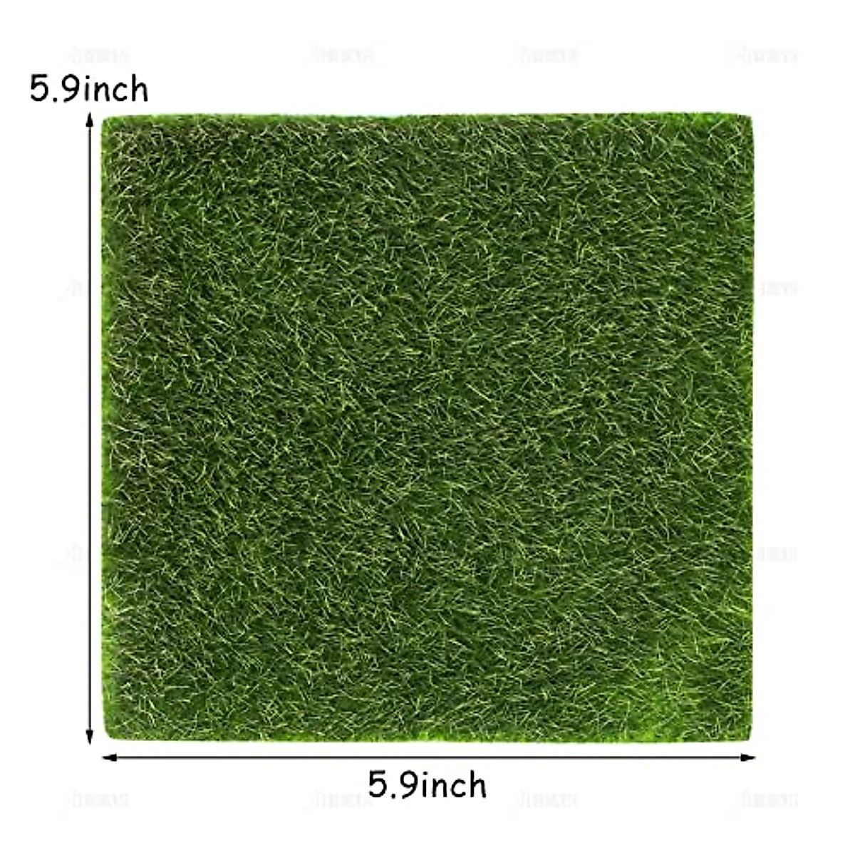 AUEAR, Artificial Garden Grass Life-Like Lawns Fake Fairy Grass Mats Mini Ornament Garden Grass Decoration (10 Pack, 6"x6")