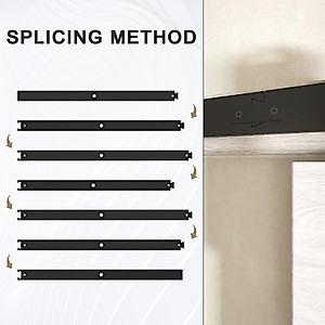 DaAzHai 8 Ft Barn Door Hardware Kit: Easy to Install -Smoothly and Quietly Sliding Barn Door Hardware Single Door Track Low Ceiling Sliding Door Hardware, Modular Track with Stable Connection