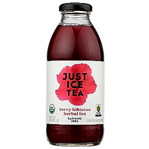 Eat The Change Just Ice Tea Organic Berry Hibiscus Herbal Tea, Caffeine Free, 16 Fluid Ounces (Pack Of 12)