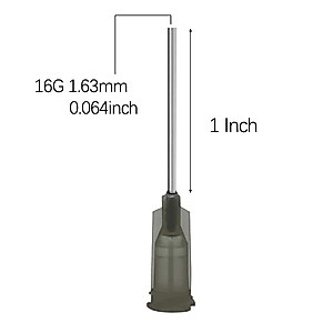 Shintop Dispensing Needle, 1 Inch 16G Blunt Tip Syringe Needles with Luer Lock for Refilling Liquid, Inks and Syringes (Pack of 100)