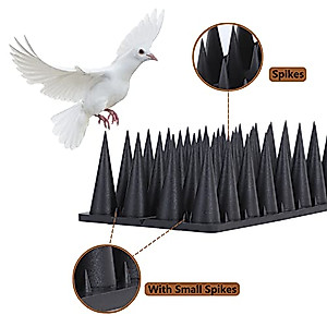 Bird Spikes, 20 Packs Bird Deterrent, Raccoon and Squirrel Deterrent, for Outdoor Repelling Birds and Reptiles, Squirrel Spikes for Fences and Roofs to Keep Birds Away
