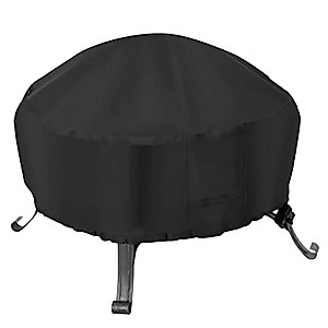 Himal Outdoors Fire Pit Cover- Heavy Duty Waterproof 600D Polyster with PVC Coating, Round Patio Fire Bowl Cover, 36 Inch, Black