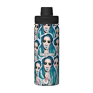 HIKTIEK Halseys Stainless Steel Insulated Tumbler Sports Water Bottle Hot and Cold Travel Cup 18oz