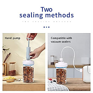 TruLife Goods Jar Vacuum Sealer for Wide & Regular Mouth Jars, Mason Jar Sealer Kit with Accessory Hose for FoodSaver, Manual Vacuum Pump, Lid Opener, Labels and Chalk Pen