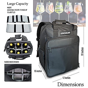 Loculus Bartender Bag Only & Travel Bar Backpack - Organize Your Bartender Travel Kit Tools with Style with this Bar Bag for Bartending Essentials - Versatile Cocktail Tool Set Bag - Black & Silver