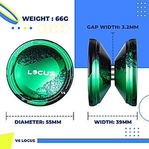 MAGICYOYO Pack of 2 Yoyos - Professional Responsive Yoyo for Kids Beginner, Metal Yo yo V6+Plastic Yoyo K2, Dual Purpose Yoyo with Unresponsive Yoyo Bearing for Adults+12 Yoyo Strings+Removal Tool