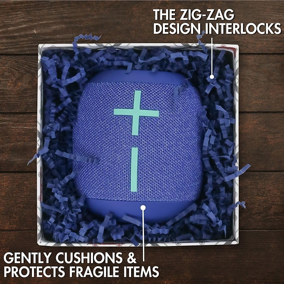 MagicWater Supply Crinkle Cut Paper Shred Filler (2 LB) for Gift Wrapping & Basket Filling - Navy Blue