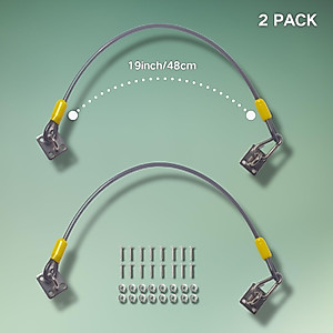 Renugaley 2Pack Trash Can Lid Lock,Bear Proof Trash Can Rubber Coated Braided Wire Rope,Universal Trash Cans Lid Lock for Raccoons, Squirrels， Opossums， Rats, Coyotes