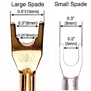 CESS-001S Spade Fork Plug to Speakon Female Jack Adapter for Speaker Cable - 2 Pack (Small Spade)