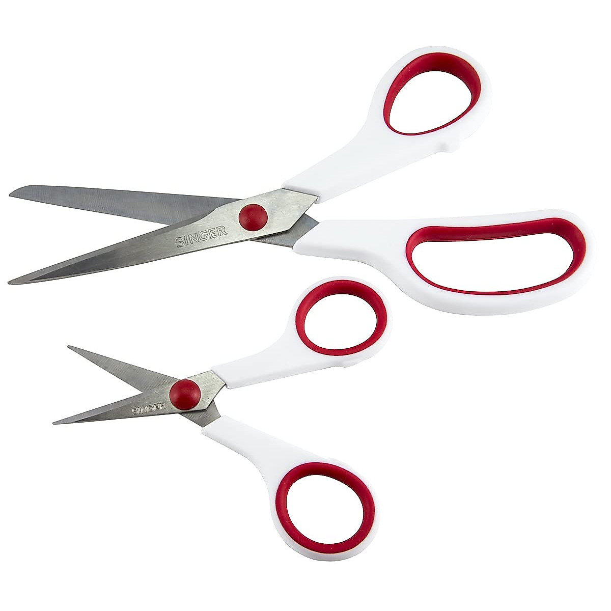 SINGER 3404 Scissors, 1-Pack, Red & White