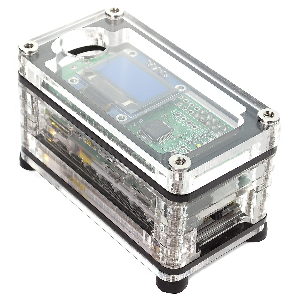 C4Labs JRZ-1SB case Compatible with Raspberry Pi Zero/Zero W & JumboSPOT MMDVM & Waveshare UPS Hat (Black Ice)