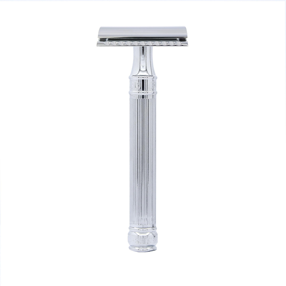 Edwin Jagger Chrome Lined Double Edge Razor - Long Handle