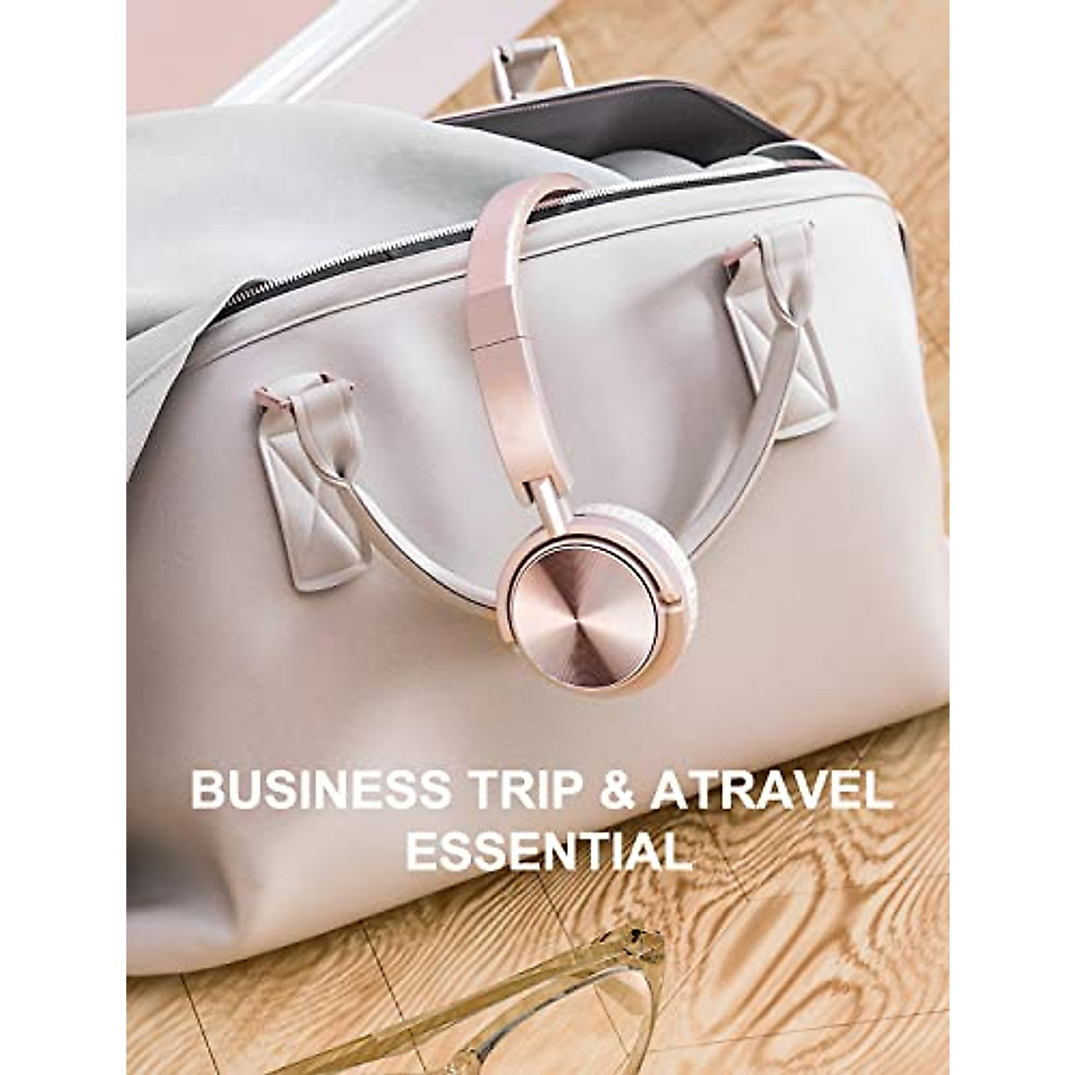 Nasuque Headphones with Microphone, Foldable Wired Headphones with Deep bass, Adjustable Headband and Noise Isolation for Smartphone Computer Laptop Chromebook MP3/4, (Gold)