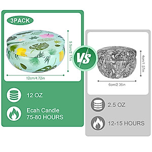 Citronella Candles Outdoor - Large 3 x 12oz Scented Candles, 3-Wick Natural Soy Wax Citronella Candles 240 Hours Long Lasting Burning for Home Patio Garden Camping Backyard, Summer Candle Gift