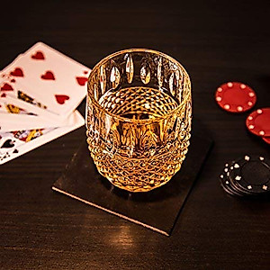 Unique Whiskey Glasses Set of 2, 10oz Ultra Clarity Crystal Glass Rocks Tumblers, Liquor, Bourbon or Scotch, Old Fashioned Rocks Glass Tumbler for Scotch, Cocktail, Liquor