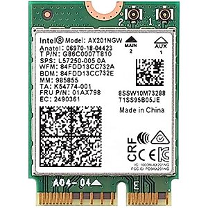Intel AX201NGW Wi-Fi 6 AX201 Wireless Card - Bluetooth 5.1-2.4 GHz - 5 GHz - M.2 2230-2.4 Gbps - Dual Band (Renewed)