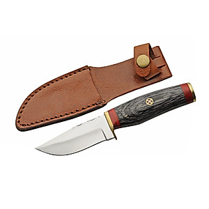 Smoked Mosaic 7.25" Hunting Knife | Stainless Steel Blade | Wood Handle