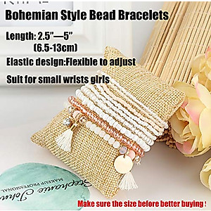 MILACOLATO 6Sets Boho Bead Bracelets Set Multilayered Stackable Bracelets Comfortable Stretch Bracelets Multicolor Bohemian Charm Bracelets for Women Girls