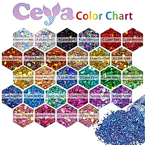 Ceya Holographic Chunky Glitter, 4.9oz/ 140g Orange Craft Glitter Powder Mixed Chunky & Fine Flakes Iridescent Nail Sequins for Nail Art, Hair, Epoxy Resin, Tumblers, Slime, Painting, Festival Decor