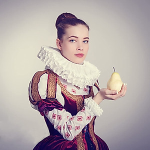 Elizabethan Collar,Renaissance Ruffle Clown Collar Victorian Colonial Dickens Neck Lace Neck Collar White