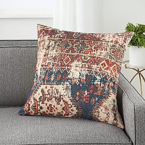 Nicole Curtis Pillow Persian Print Red 24" X 24" Throw Pillow