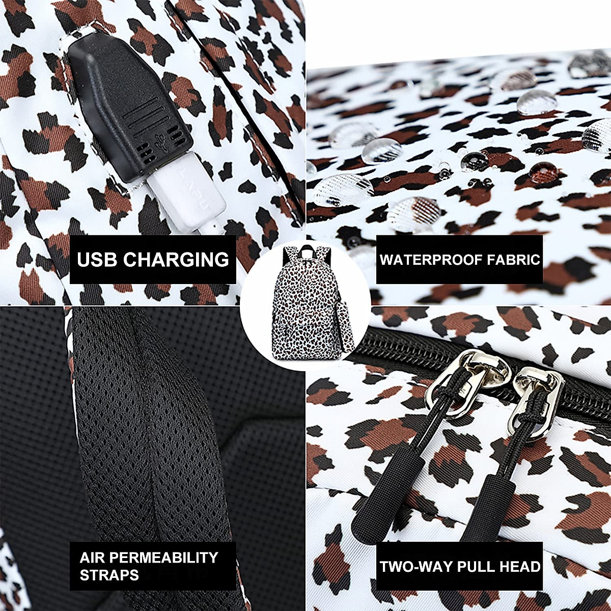 Teen Girls Backpack School Book Bag Set with Lunch Box and Pencil Case for ladies and women… Brown