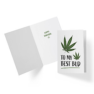 Karto Funny Marijuana Birthday Card for Smoker Friend - Weed Birthday Card - Weed Card for Him Her - Dope Card - Best Friend Weed Weed Best Bud
