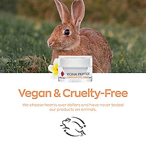 Hanalei Kona Peptide Eye Cream | Minimizes Wrinkles, Puffiness | Hawaiian Botanicals, Caffeine, Peptides | Hydrating Revitalizing Formula | USA Made | Cruelty-Free, Vegan (0.5 oz)