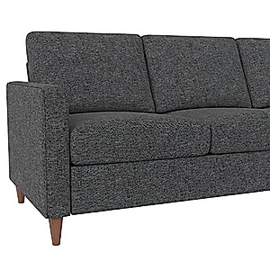 DHP Liah Reversible Sectional Sofa with Pocket Spring Cushions, Dark Gray
