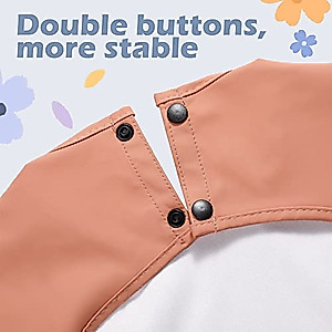 4 Pack Long Sleeve Baby Bibs Waterproof Long Sleeved Bib Baby Eating Smock Bib Feeding Baby Bib with Sleeves Baby Shirt Bib with Food Catcher Soft Art Smock Bibs for Babies Toddlers 6-36 Months