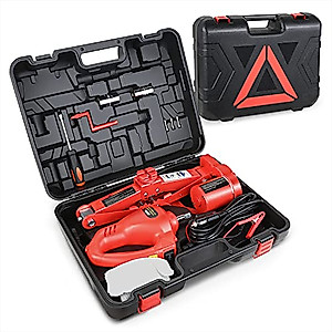 DNA MOTORING 3T Portable Electric Scissor Lift Jack Kit - 4.7'' - 13.8''(12-35cm) 12V Lifting Range Electric Car Jack & Impact Wrench for Auto Sedan SUV Repair, TOOLS-00281