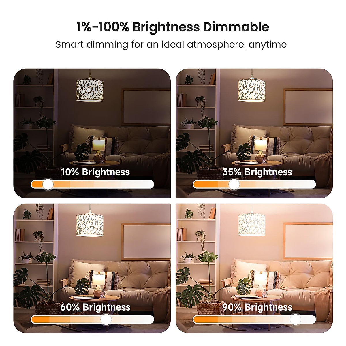 TREATLIFE Smart Light Bulbs, WiFi LED Light Bulb, Dimmable Smart Bulb Works with Alexa, Google Home, SmartThings, Warm White& Cool White(2700K-6500K), 2.4Ghz, 800LM, E26, A19, 9W, No Hub Required