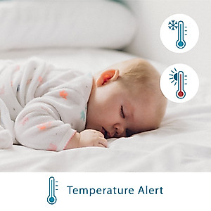 Moonybaby 5" HD A.N.R. (Auto Noise Reduce) Baby Monitor with Camera and Audio, Model: QuadView 30, No WiFi, 20 Days Battery Life in ECO Mode, Long Range, 2-Way Audio, Lullaby, Room Temperature Display