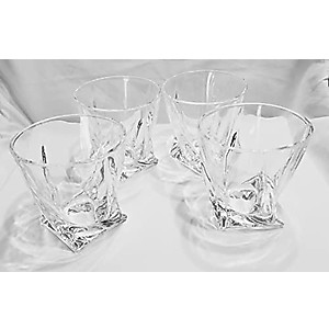 Twist Style Heavy Whiskey Glasses, 10 oz Each, Set of 4 for Bourbon, Cocktails, Old Fashions Drinks