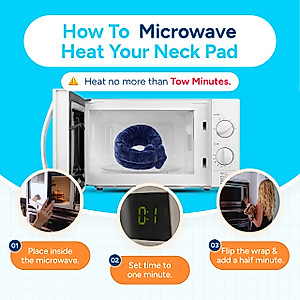 SunnyBay Microwave Heating Pad, Microwavable Heated Neck and Shoulder Wrap, Multipurpose Moist Hot/Cool 2.5lb Bean Bag Pack with Plush Cover and Elastic Fastener, FSA HSA Eligible, 26x5 Inches, Blue