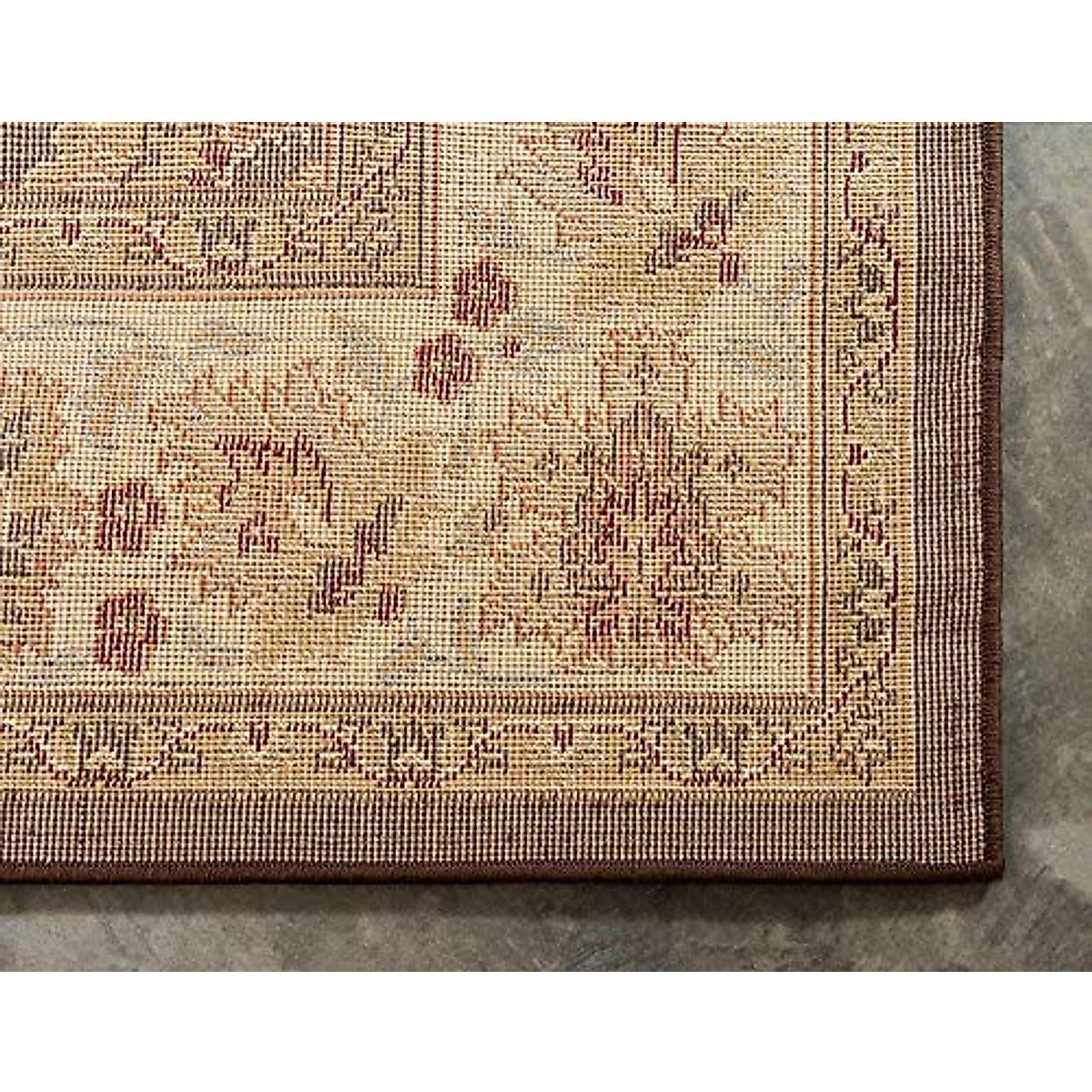 Unique Loom Voyage Collection Traditional Oriental Classic Intricate Design Area Rug, 5' 3" x 8' Rectangle, Brown/Cream