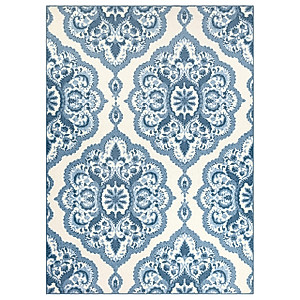 Maples Rugs Vivian Medallion Area Rugs for Living Room & Bedroom [Made in USA], 5 x 7, Blue