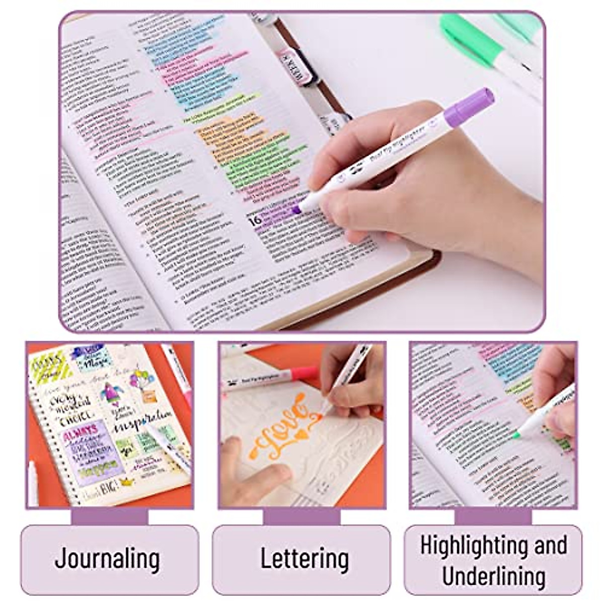 Mr. Pen- Dual Tip Highlighters, Pastel Colors, 12 Pack, Fine & Chisel Tip Highlighters Assorted Colors, Colored Highlighters, Highlighter Pens, Highlighter Markers, Markers for Journaling