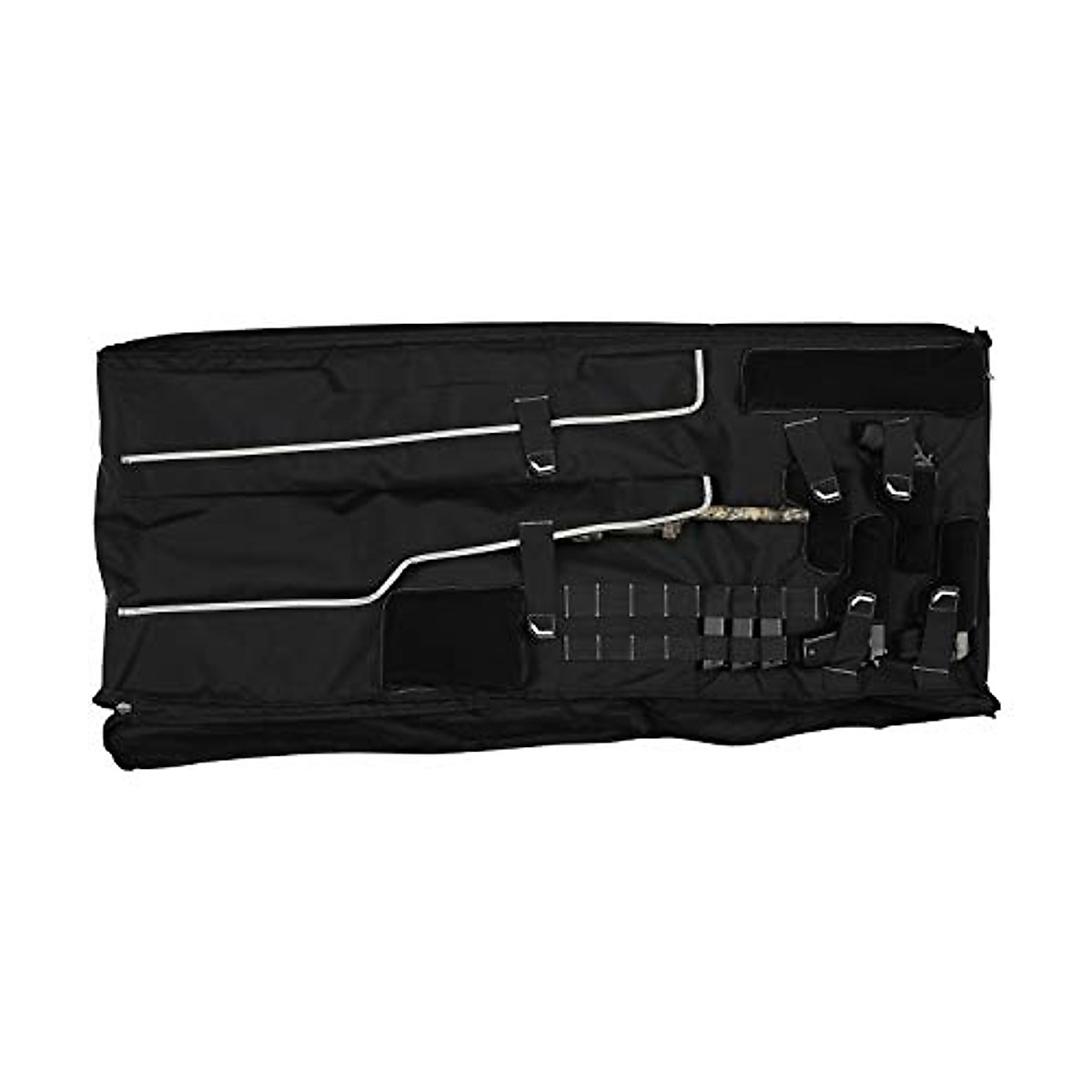 Allen Company Gun Case Hanging Garment, Hanging Closet, Gun Storage System for Closet, Black, Storage for 4 Handguns, 2 Long Guns, 8 Magazines and Extras, Locking Zippers, Black, One Size