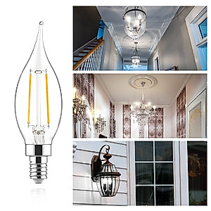 Sengled Candelabra Led Light Bulbs Dimmable, E12 Led Bulb 40 Watt Equivalent, CA10 Flame Tip Chandelier Light Bulbs, 5000K Daylight Candle Light Bulbs for Chandeliers, Ceiling Fan, Pendant, 12 Pack