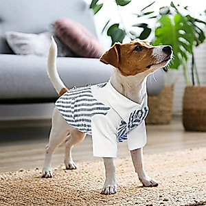 DENTRUN Dog Tuxedo Stylish Suit Formal Puppy Bow Tie Costume, Puppy Vertical Stripe Tuxedo Outfits Wedding Halloween Birthday Cosplay Party Shirt, Pet Clothes for Small Medium Dogs