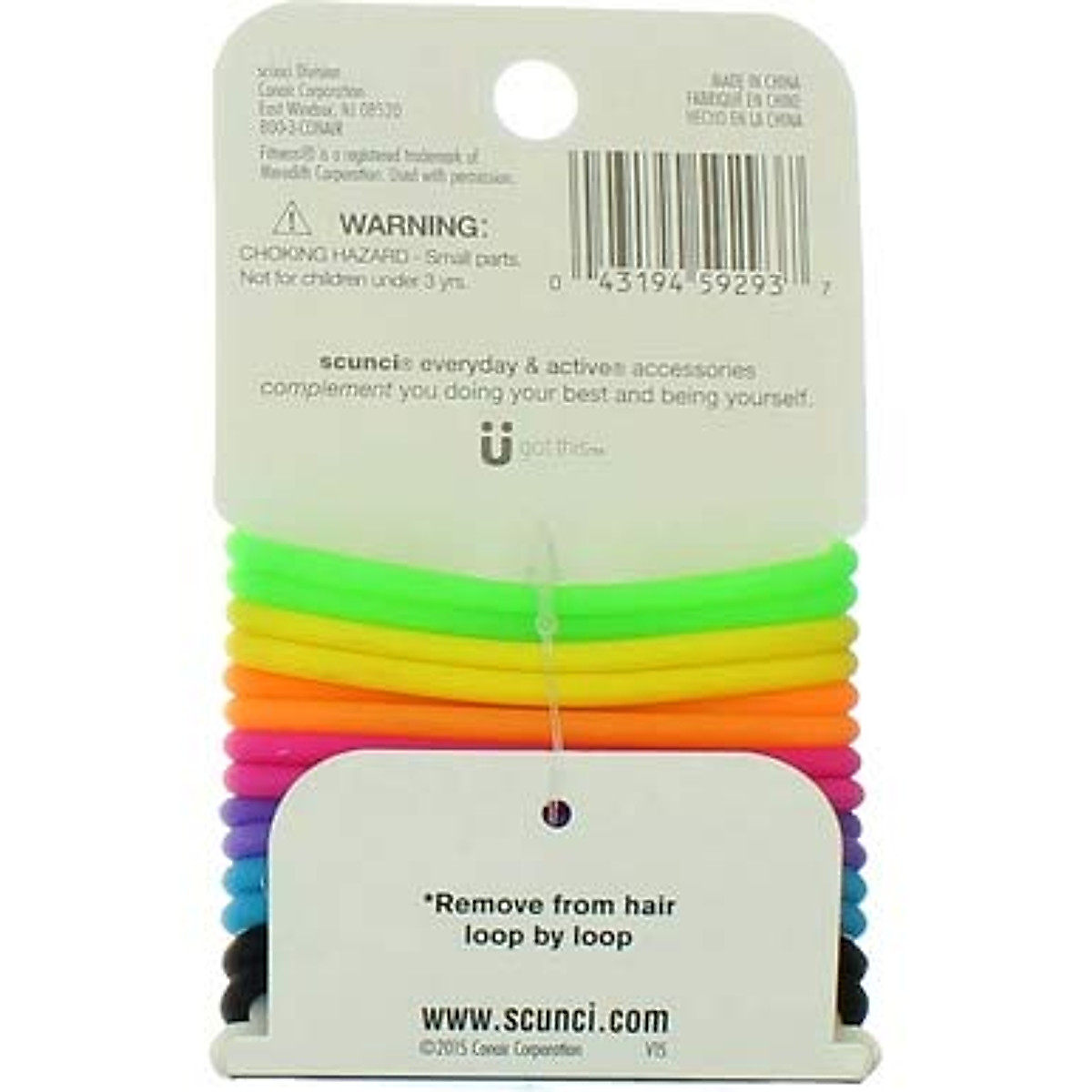 Scunci No-slip Grip Evolution Bright Jelly Ponytailers, 14 Count, Colors May Vary