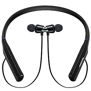 QT S Wireless Bluetooth Neckband Headphones Deep Bass IPX4 Waterproof Sports in-Ear Earphones V5.0 w/Mic,HiFi Stereo Deep Bass Headsets, Magnetic Neckband 20 H Playback for Gym Workout Travel
